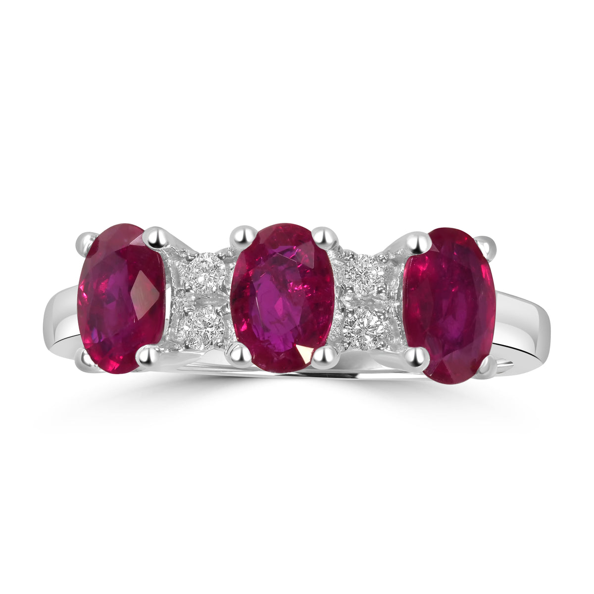 1.67ct Ruby Rings with 0.07tct Diamond set in 14K Yellow Gold & Gem Bleu